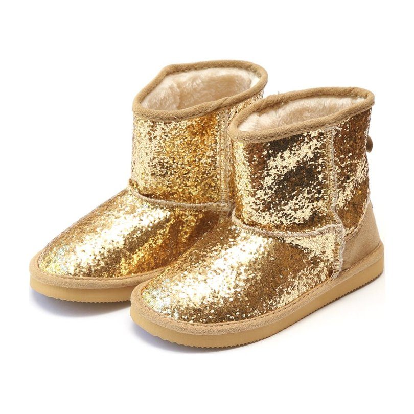 Glinda Girl's Sparkly Glitter Boot, Gold - Shoes - Maisonette