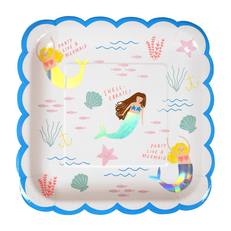 Mermaid Plates, Large - Party Goods - Maisonette