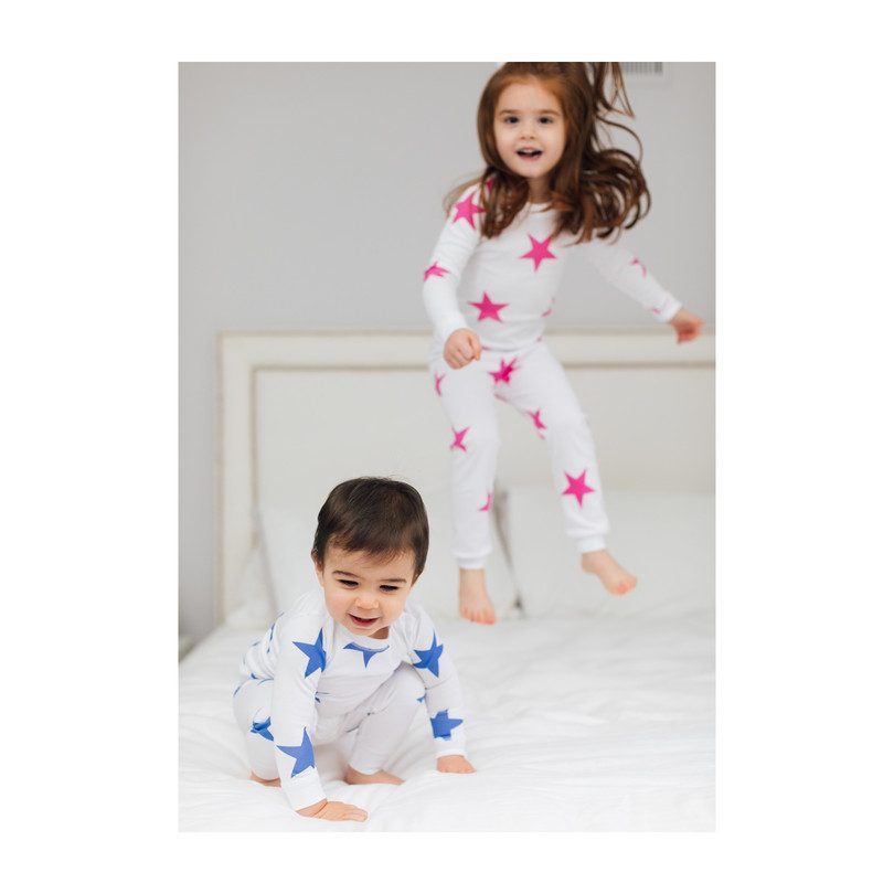Bold Star Pajamas, Blue - Sleepwear - Maisonette
