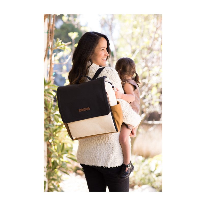 Boxy Backpack, Caramel/Black - Diaper Bags & Luggage - Maisonette