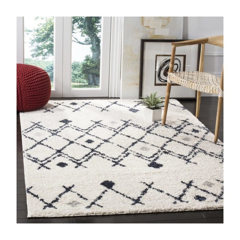 Berber Shag Katrina Rug, White - Rugs - Maisonette