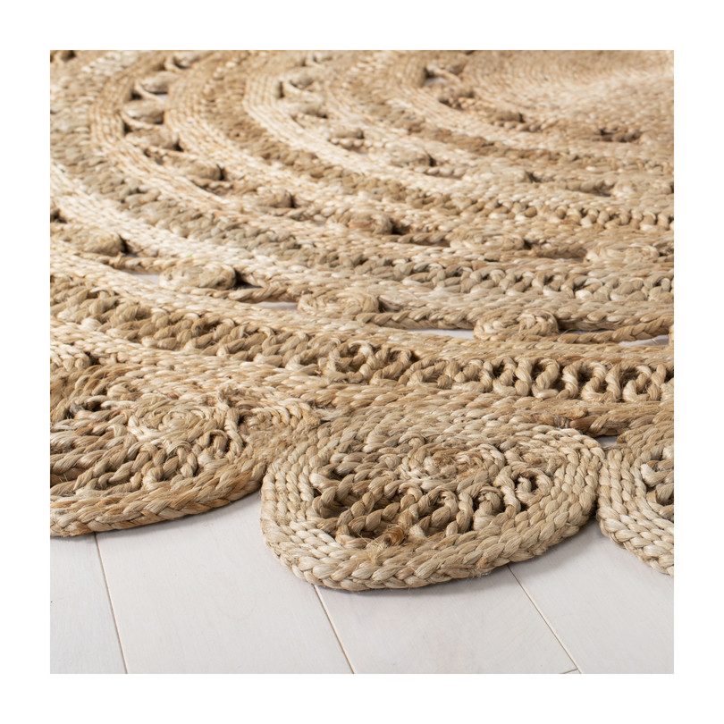 Maude Round Flatweave Rug, Natural - Rugs - Maisonette
