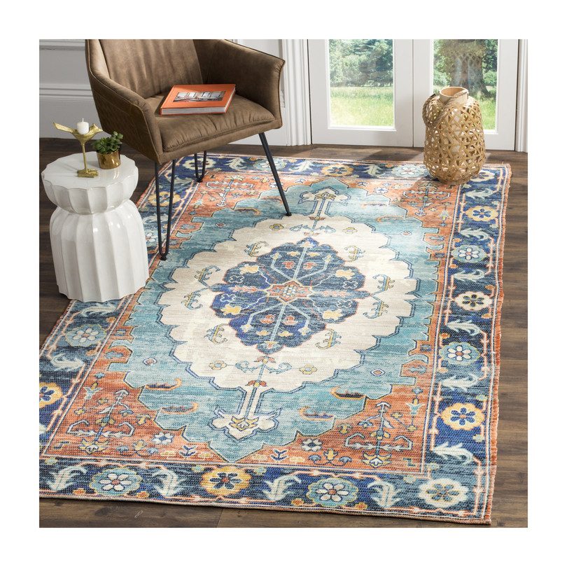 Georgia Saffron Rug, Blue Multi - Rugs - Maisonette