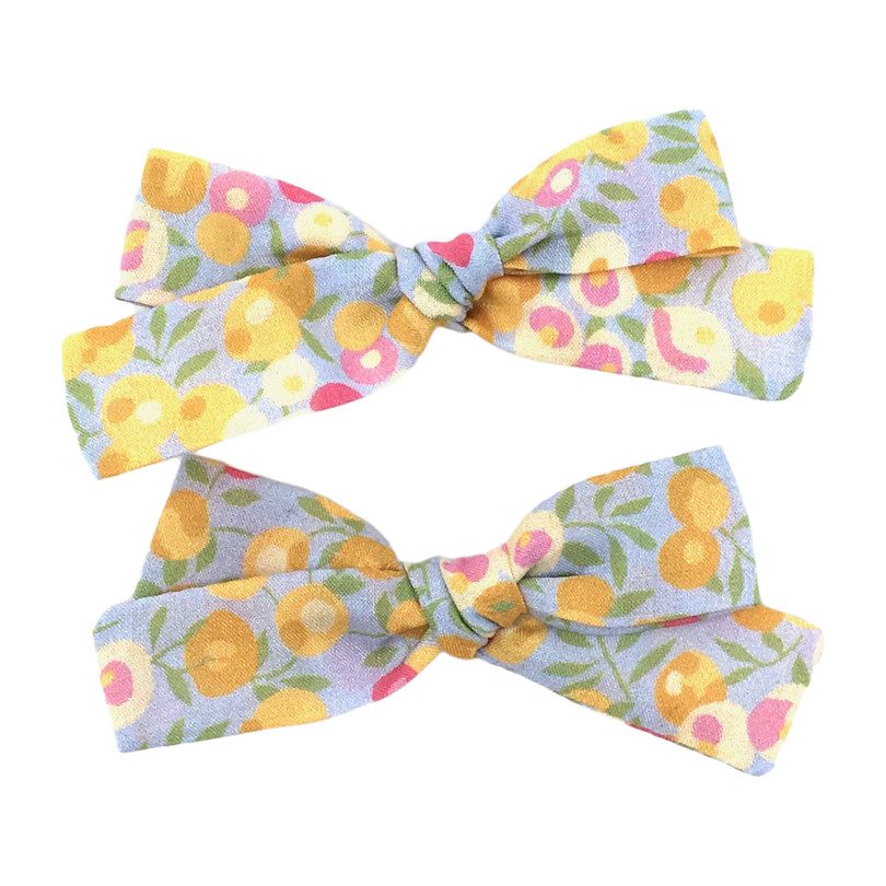 Skinny Ribbon Pigtail Bows, Liberty Berries - Hair Accessories - Maisonette