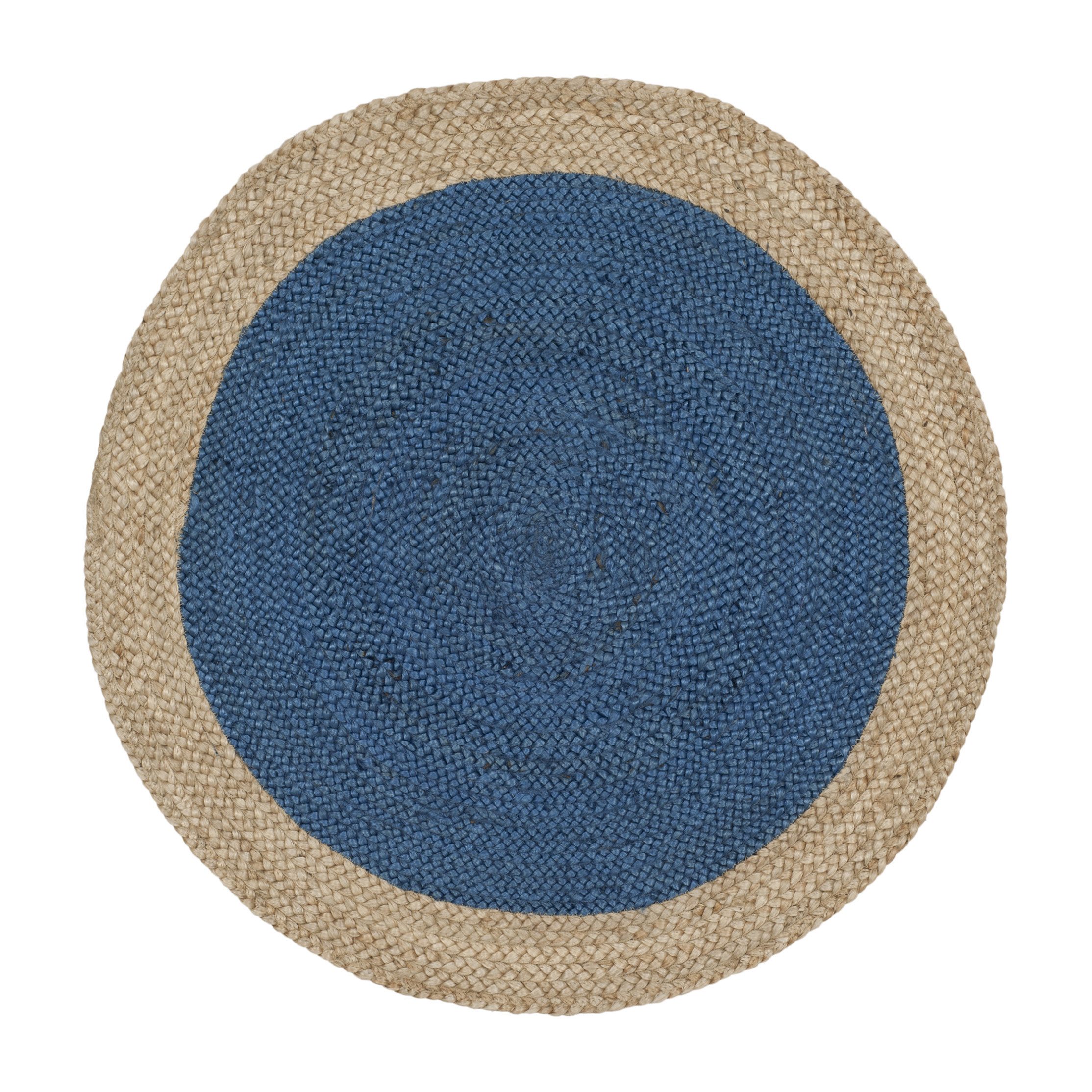 Layla Round Flatweave Rug, Royal Blue - Rugs - Maisonette