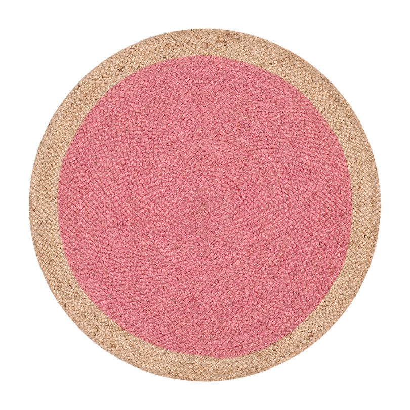 Layla Round Flatweave Rug, Pink - Rugs - Maisonette