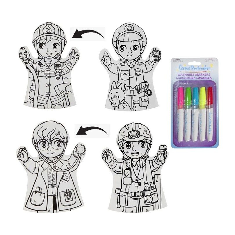 Color-a-Puppet Set, 4 Careers - Arts & Crafts - Maisonette