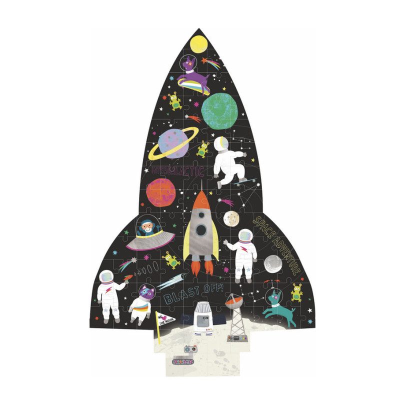 Space Rocket Shaped 80-Piece Puzzle - Puzzles - Maisonette
