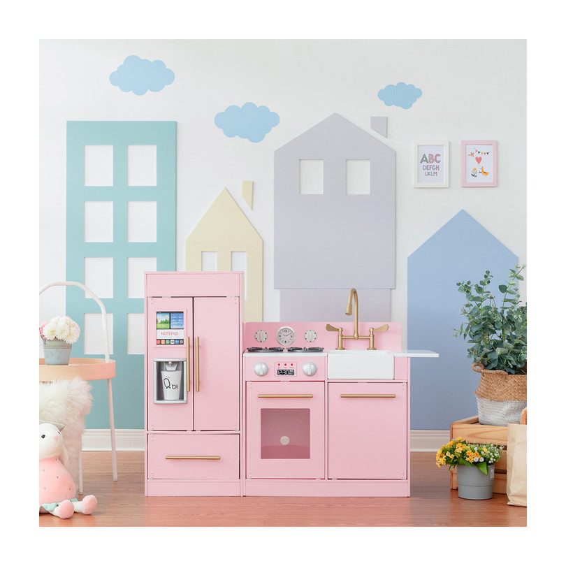 Little Chef Chelsea Modern Play Kitchen, Pink - Play Kitchens - Maisonette