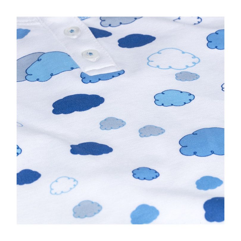 Clouds Long Pajamas, Blue - Sleepwear - Maisonette