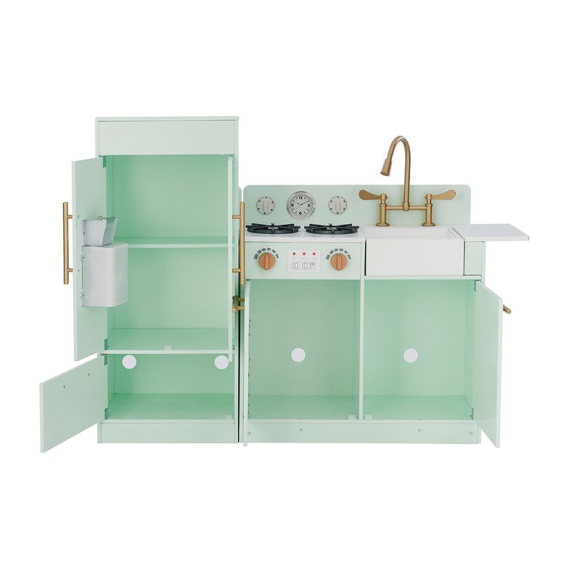 Little Chef Chelsea Modern Play Kitchen, Mint/Gold - Play Kitchens ...