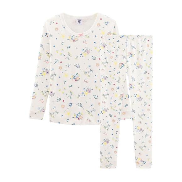Child Pyjamas, White With Spring Floral Print - By Age - Maisonette