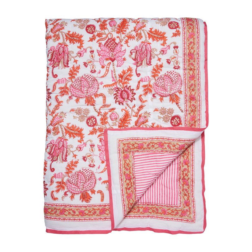 Amanda Quilt, Orange - Blankets & Quilts - Maisonette