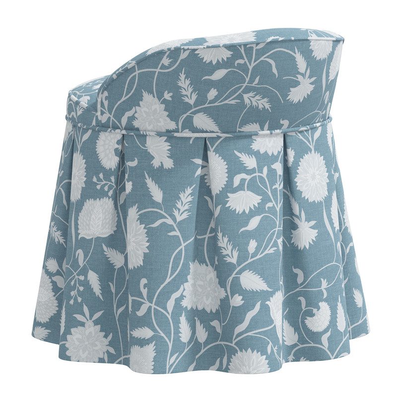 Aurora Kids' Skirted Vanity Stool, Icy Blue Dahlia - Kids Seating ...